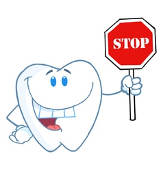 Cartoon tooth with toothbrush Royalty Free Vector Image