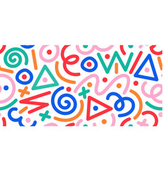 Fun colorful line doodle seamless pattern Vector Image