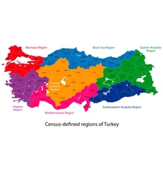Map of bursa turkey with districts Royalty Free Vector Image