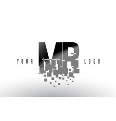 Mr m r brush logo letters with red and black Vector Image