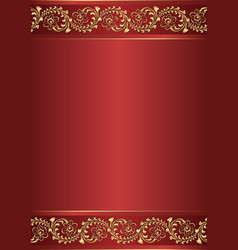 Maroon background with golden ornaments Royalty Free Vector