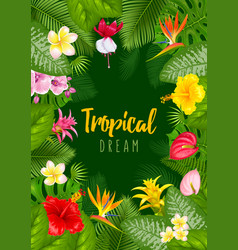 Summer tropical frame design Royalty Free Vector Image