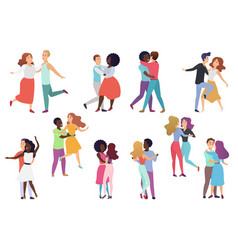 Group dancing youth isolate on a white Royalty Free Vector