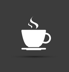 White coffee cup icon isolated on transparent Vector Image