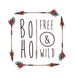 Boho style circle frame Royalty Free Vector Image