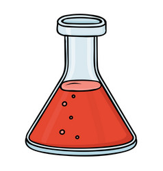Erlenmeyer flask icon with doodle style Royalty Free Vector
