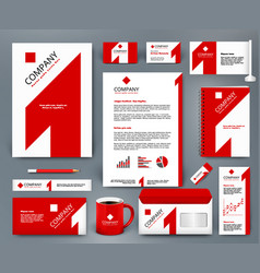 Professional blue branding design kit with cubes Vector Image