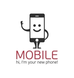 Mobile phone with keyboard in hand Royalty Free Vector Image