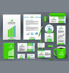Professional blue branding design kit with cubes Vector Image