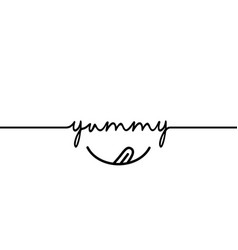 Yummy hand written word Royalty Free Vector Image