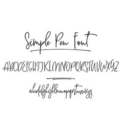 Ballpen lettering alphabet Royalty Free Vector Image