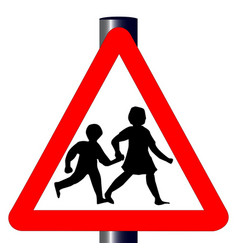 Children crossing sign school area Royalty Free Vector Image