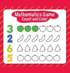 Math counting number worksheet Royalty Free Vector Image