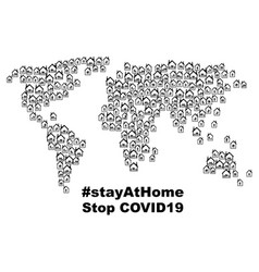 World map line art travel icons Royalty Free Vector Image