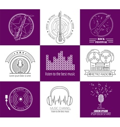 Musical instruments logos and badges graphic Vector Image