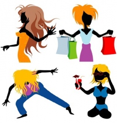 Pin up girls collection Royalty Free Vector Image