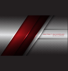 Red line triangle on dark grey hexagon mesh Vector Image