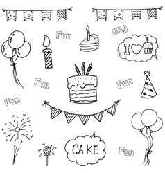 Person enjoying birthday celebration and cake Vector Image