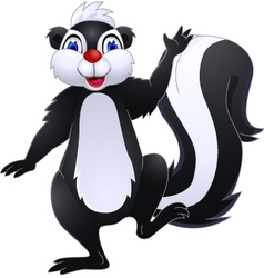 Cartoon happy skunk on white background Royalty Free Vector