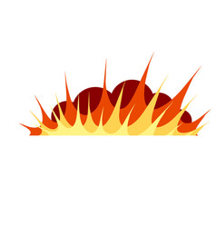 Fireball explosion effect cartoon Royalty Free Vector Image