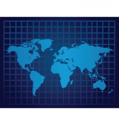 World map with coordinate grid Royalty Free Vector Image