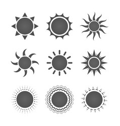 Sun icon sets Royalty Free Vector Image - VectorStock