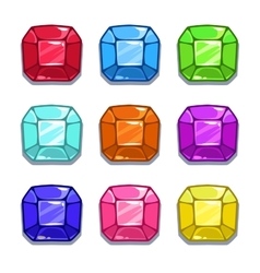 Funny cartoon colorful gems set Royalty Free Vector Image