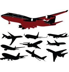 Two airplanes with blue and white colors Vector Image