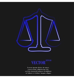 Scales line style banner Royalty Free Vector Image