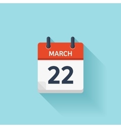 March 17 flat daily calendar icon date Royalty Free Vector