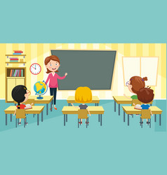 Kids having math lesson Royalty Free Vector Image