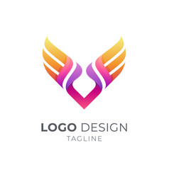 People success wing fly logo Royalty Free Vector Image