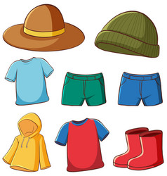 Fashion summer clothes clothing clipart flat Vector Image