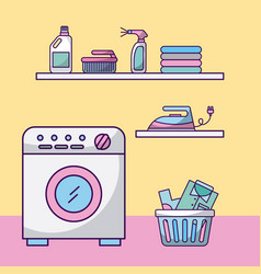 Happy cartoon laundry Royalty Free Vector Image