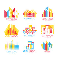 Cute city design elements Royalty Free Vector Image