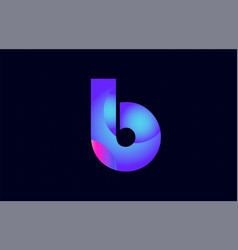 Curved creative letter b logo design with swoosh Vector Image
