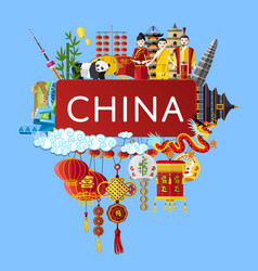 China travel collection Royalty Free Vector Image
