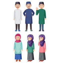 Muslim cartoon characters Royalty Free Vector Image