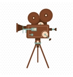 Cinema movie camera side view template Royalty Free Vector