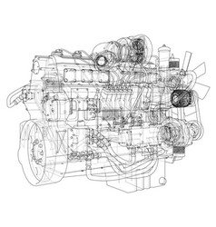 Realistic tank blueprint outline armored car Vector Image