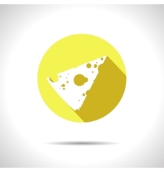 Adorable mouse holding cheese beside wooden sign Vector Image