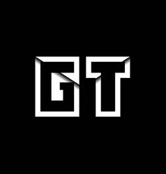 Gt logo letter speed meter racing style Royalty Free Vector