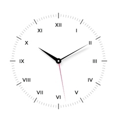Elegant clock face with roman numerals and tick Vector Image