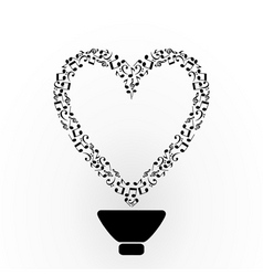 Happy valentines day card with heart music notes Vector Image