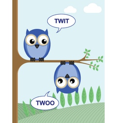 Owl twit twoo Royalty Free Vector Image - VectorStock