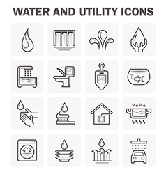 Clean water line icon set Royalty Free Vector Image