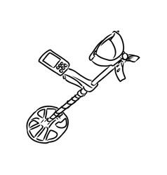 Metal detecting silhouettes Royalty Free Vector Image