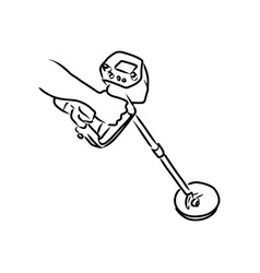 Metal detecting silhouettes Royalty Free Vector Image
