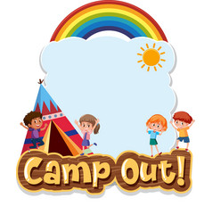 Border template with kids playing Royalty Free Vector Image