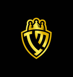 Mc monogram logo with shield and crown style Vector Image